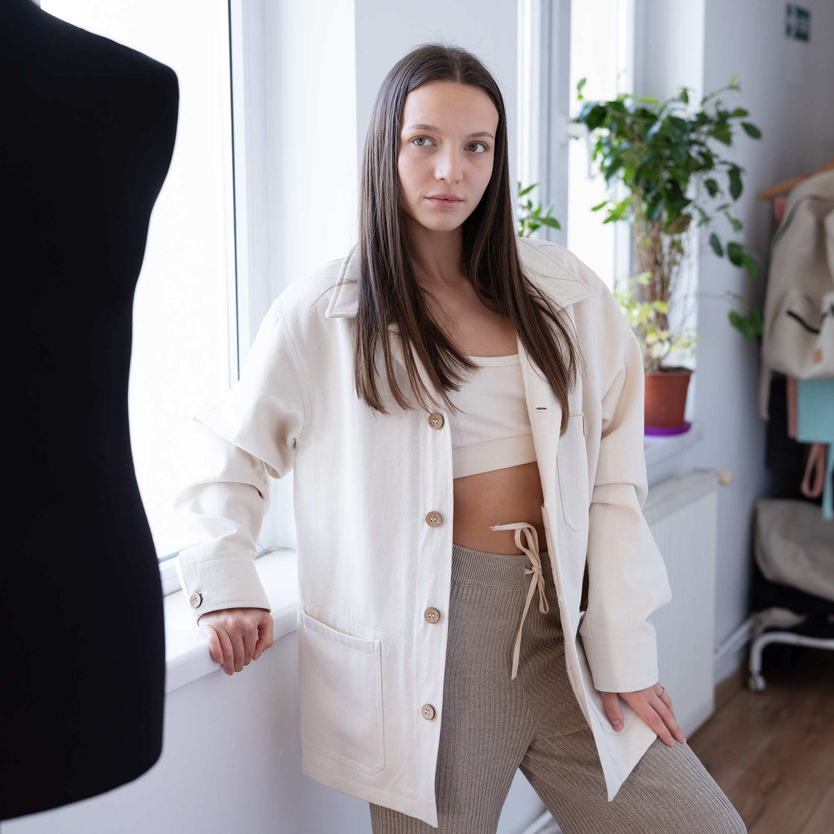 100% Organic Cotton Twill Jacket Plastic-free Synthetic-free – Rawganique