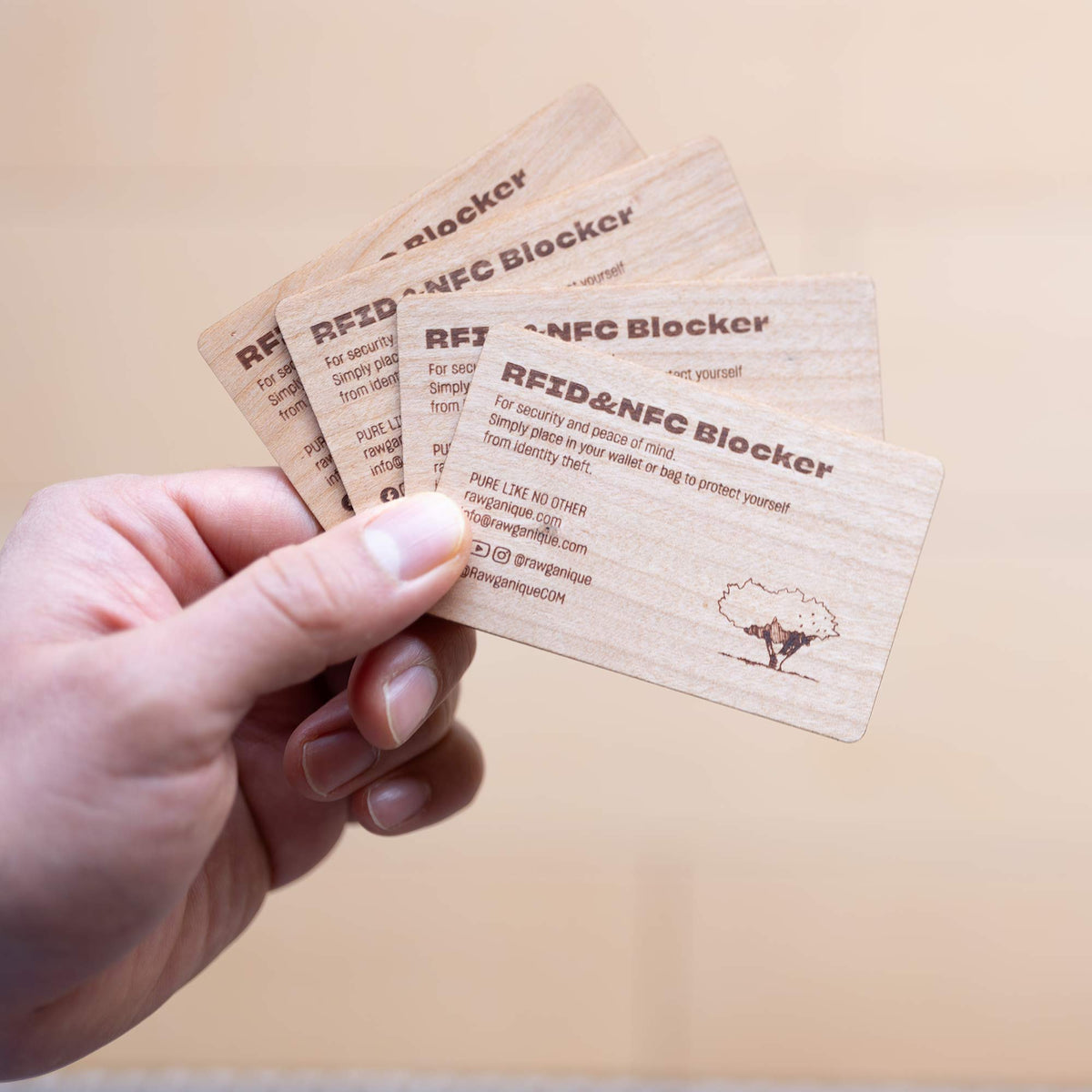 RFID Blocker Card (100% Wood) (Protects Against Identity Theft ...