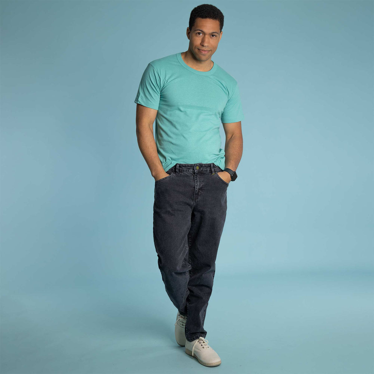 Men's Organic Cotton Stretch Jeans - Loose Fit. True Indigo Dye ...