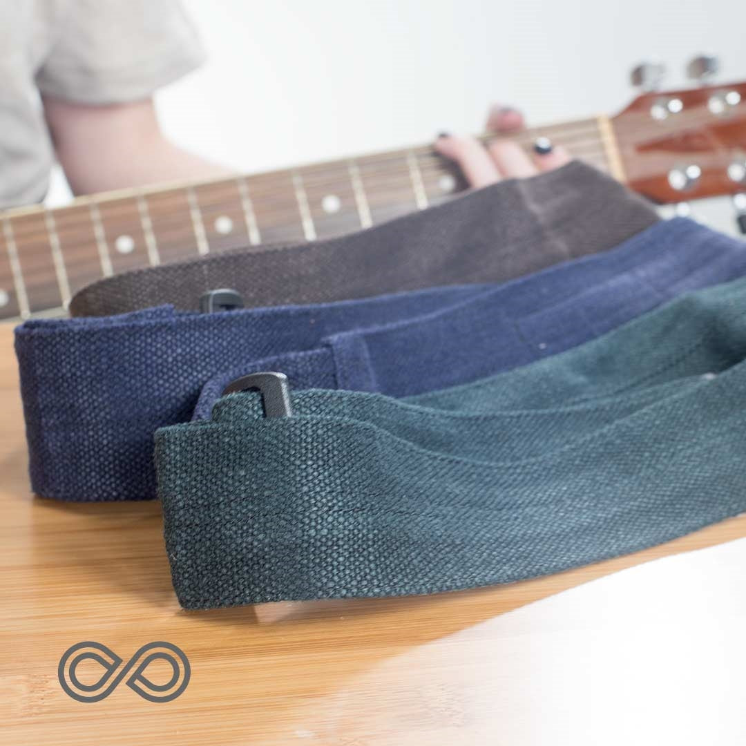 Vegan Hemp Guitar Strap in Natural, Black, Blue, Green, Brown – Rawganique