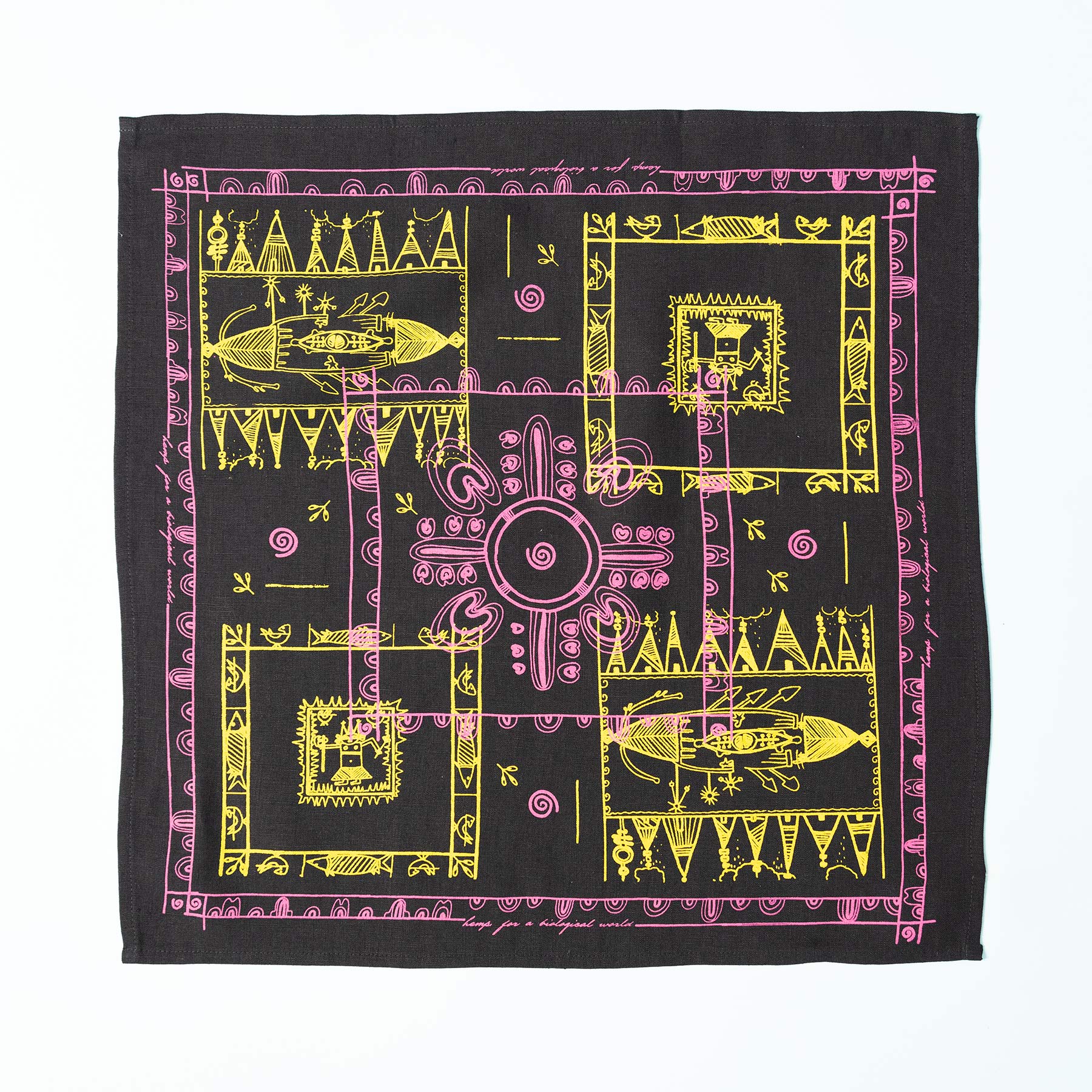 100% Hemp Bandana Bandanna with Tribal Design by Rawganique.co since 1997