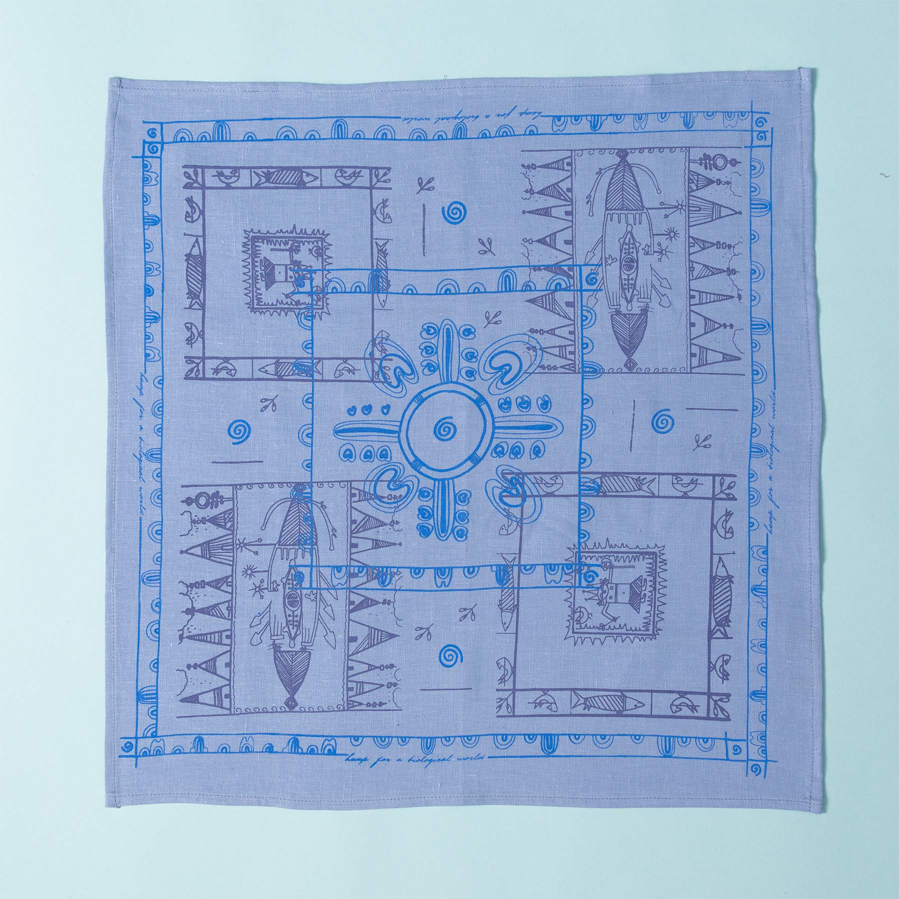 100% Hemp Bandana Bandanna with Tribal Design by Rawganique.co since 1997