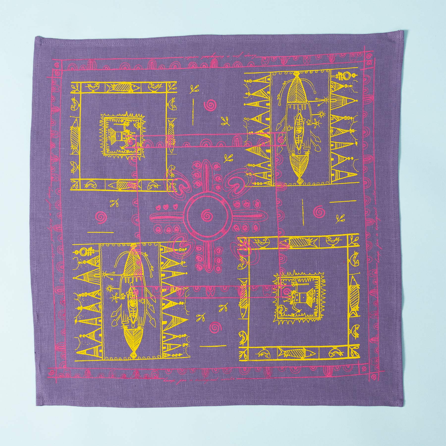 100% Hemp Bandana Bandanna with Tribal Design by Rawganique.co since 1997