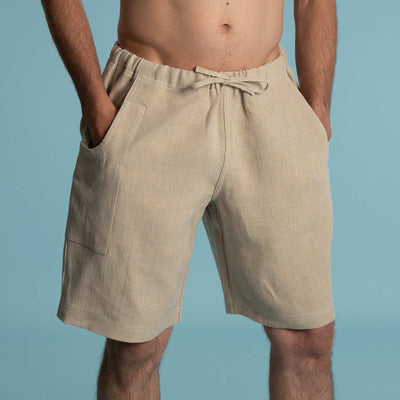 Men’s Organic Cotton Linen Hemp Shorts (Plastic-Free, Biodegradable ...