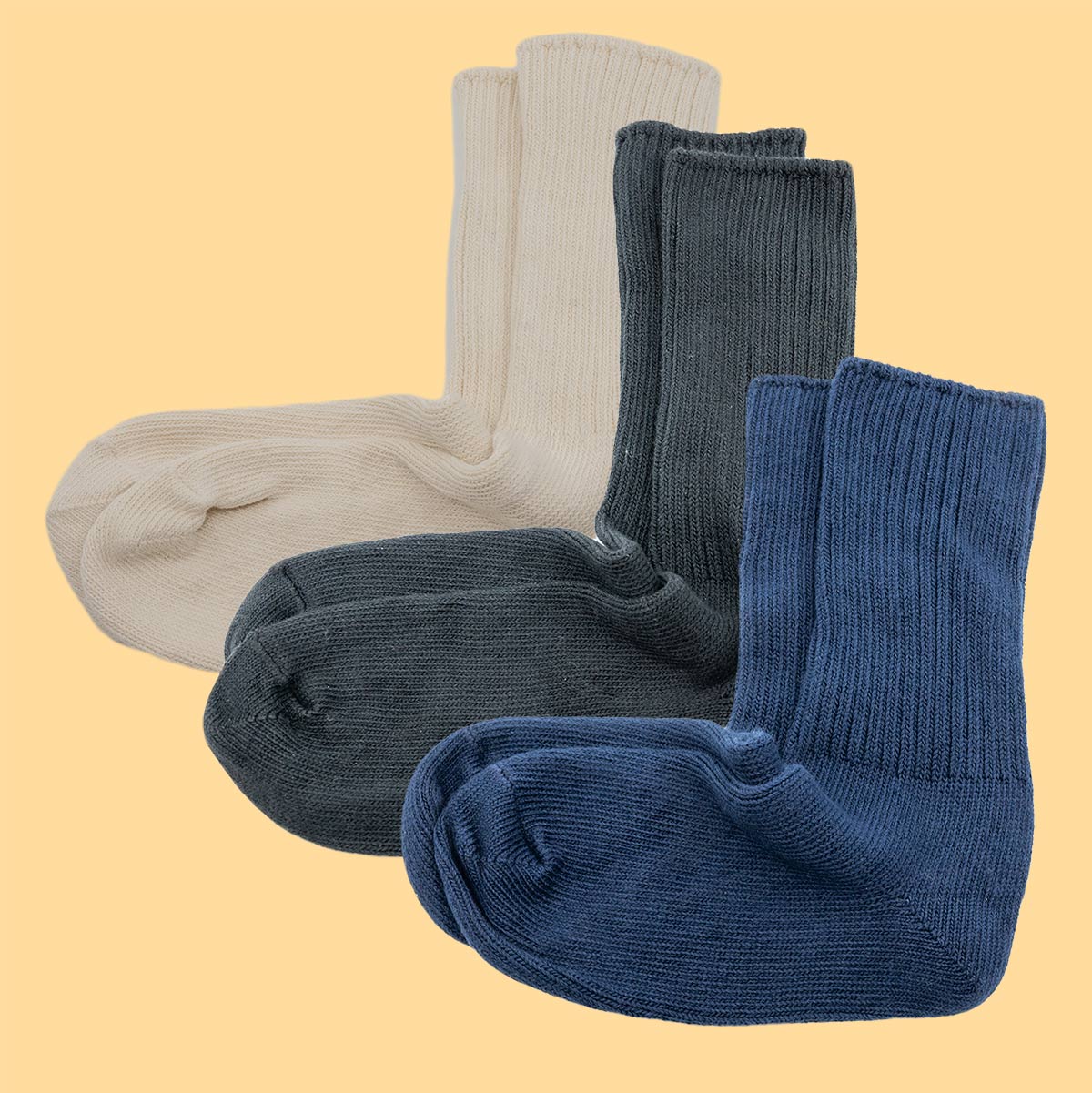 Breathable Organic Cotton Classic Crew Socks (Made in USA) (3-Pack ...