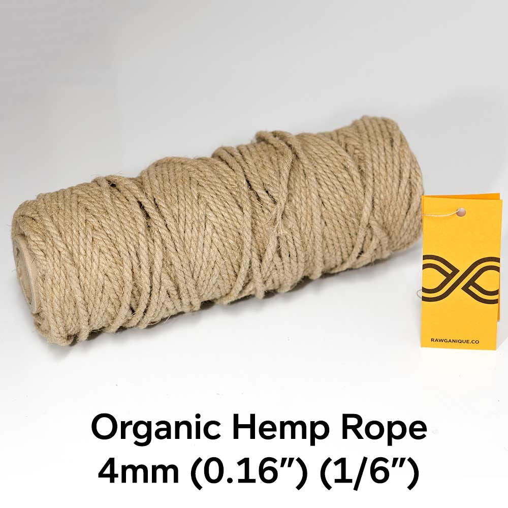 4mm 0.16" 100% Hemp Ropes by Rawganique | Shibari Bondage Rope