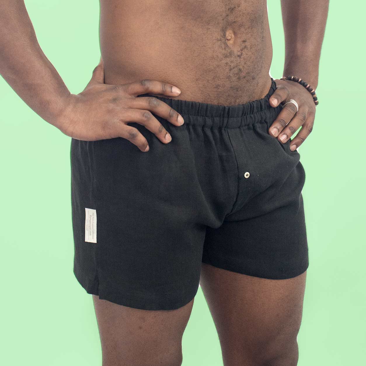 100% Organic Flax Linen Boxers (Plastic-free nut button; covered bio ...