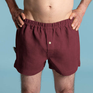 100% Organic Hemp Boxers Shorts (Plastic-Free Nut Button – Rawganique