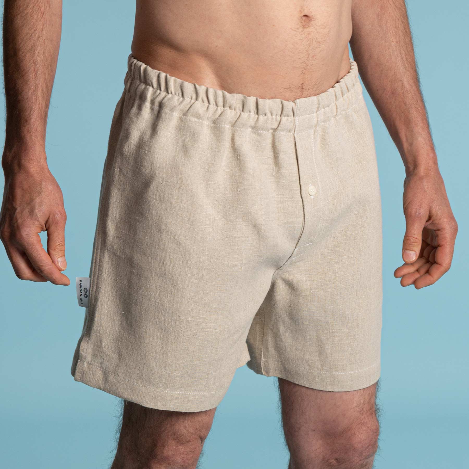 100% Organic Hemp Boxers Shorts (Plastic-Free Nut Button – Rawganique