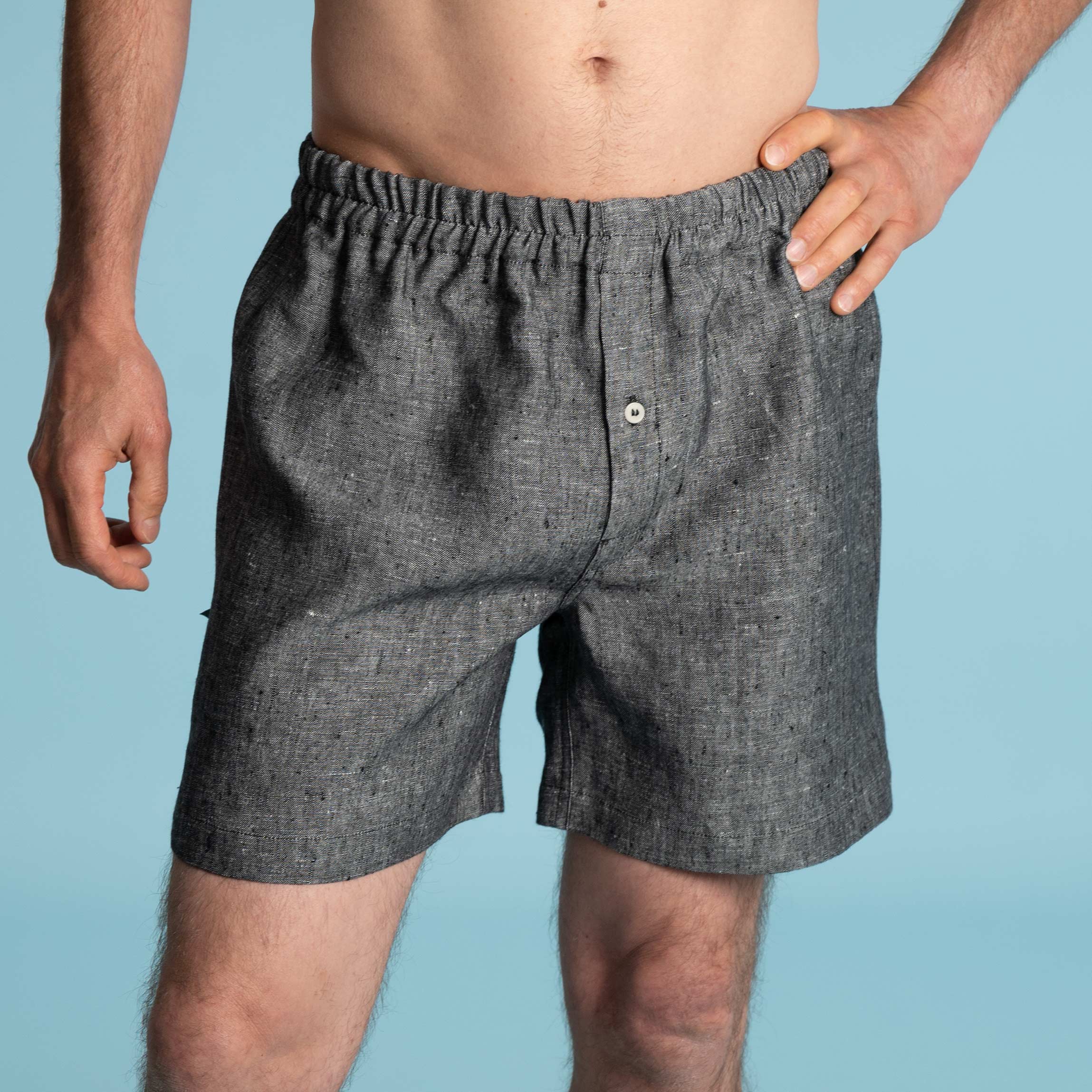 100% Organic Hemp Boxers Shorts (Plastic-Free Nut Button – Rawganique