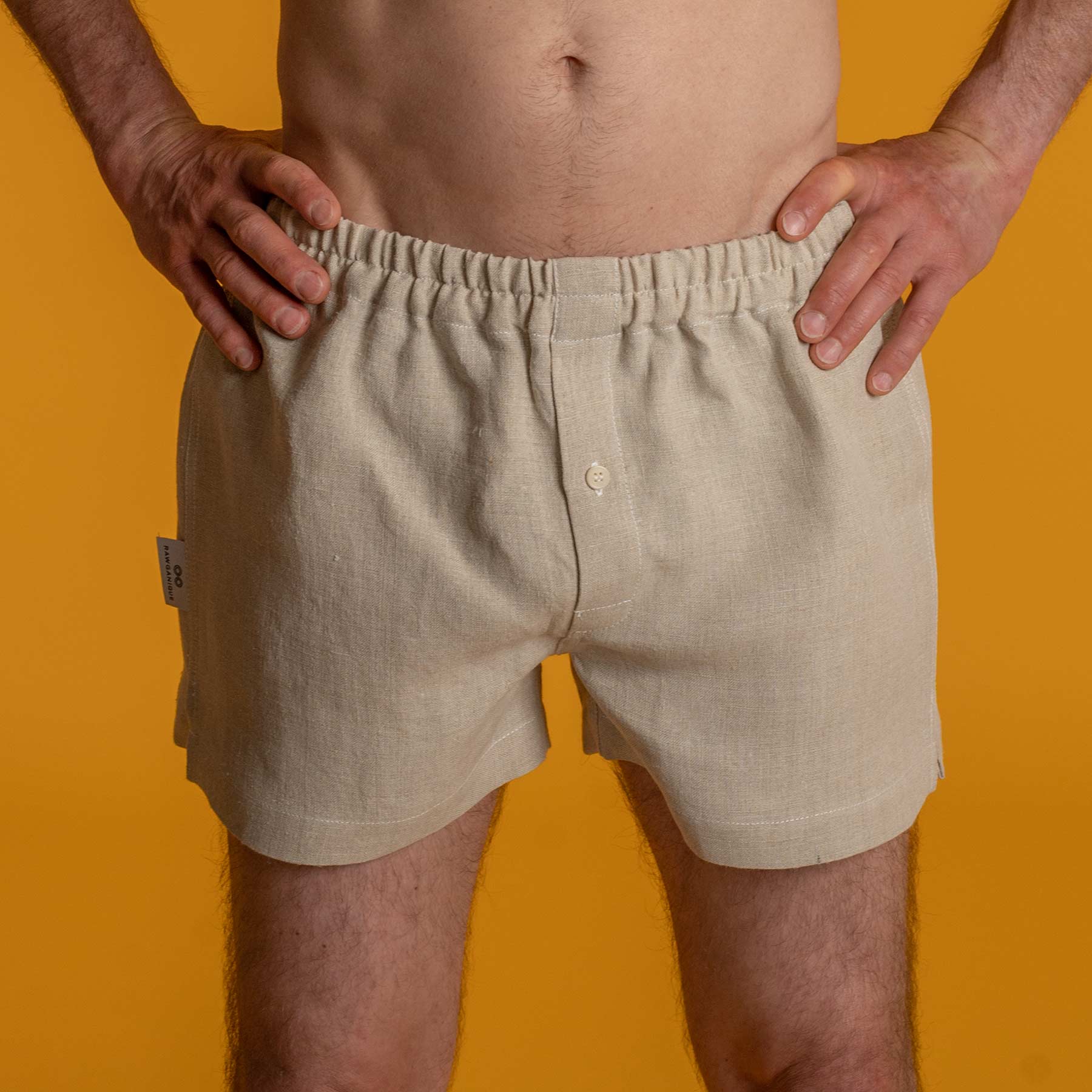 100% Organic Hemp Boxers Shorts (Plastic-Free Nut Button – Rawganique