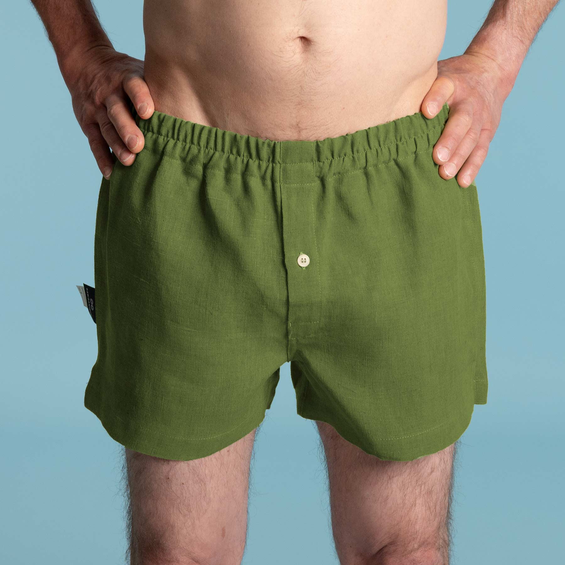 100% Organic Hemp Boxers Shorts (Plastic-Free Nut Button – Rawganique