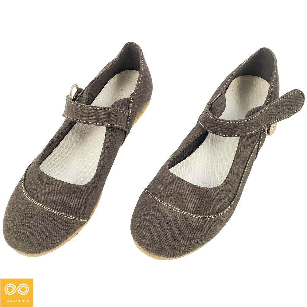 Organic Cotton Ballet Flats Natural Rubber Sole – Rawganique