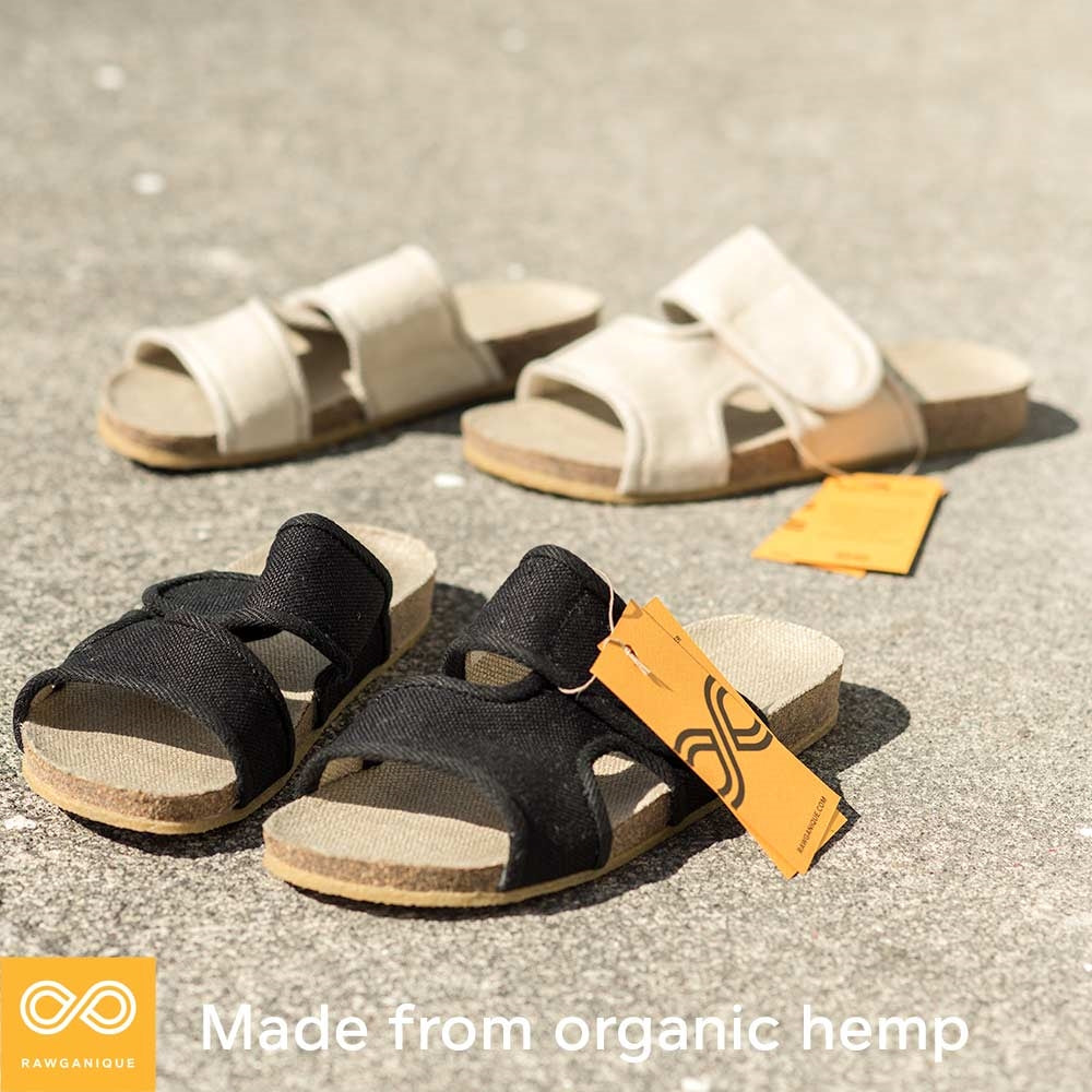 Women's Men's Organic Hemp Sandals With Cork Natural Rubber Soles by ...