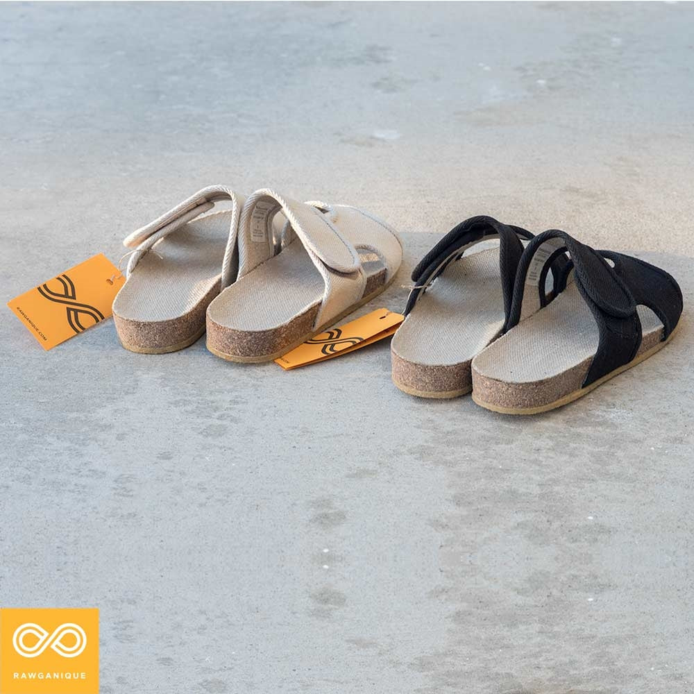 Women's Men's Organic Hemp Sandals With Cork Natural Rubber Soles by ...